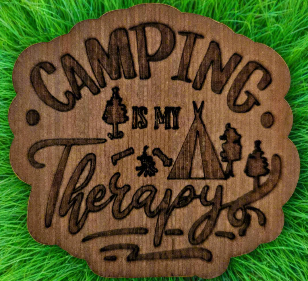 Camping theme refrigerator magnets – RP Wooden Wonders